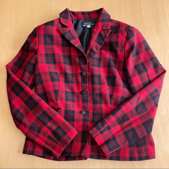 Giorgio Sant’Angelo | Jackets & Coats | Giorgio Santangelo Plaid Blazer ...